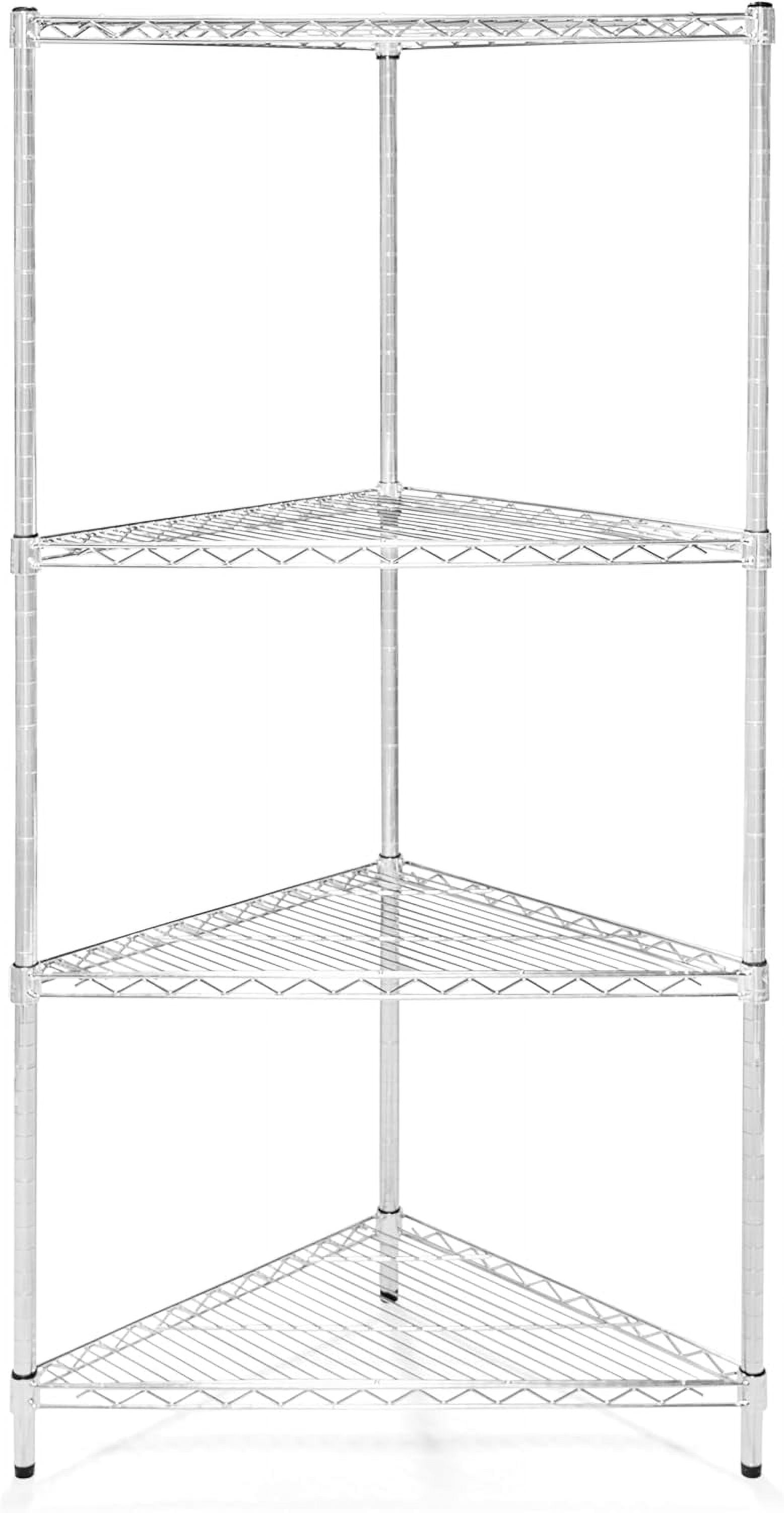 Shelving Inc. 24" d x 72" h Triangle Corner Wire Shelving with 4 Tier ...