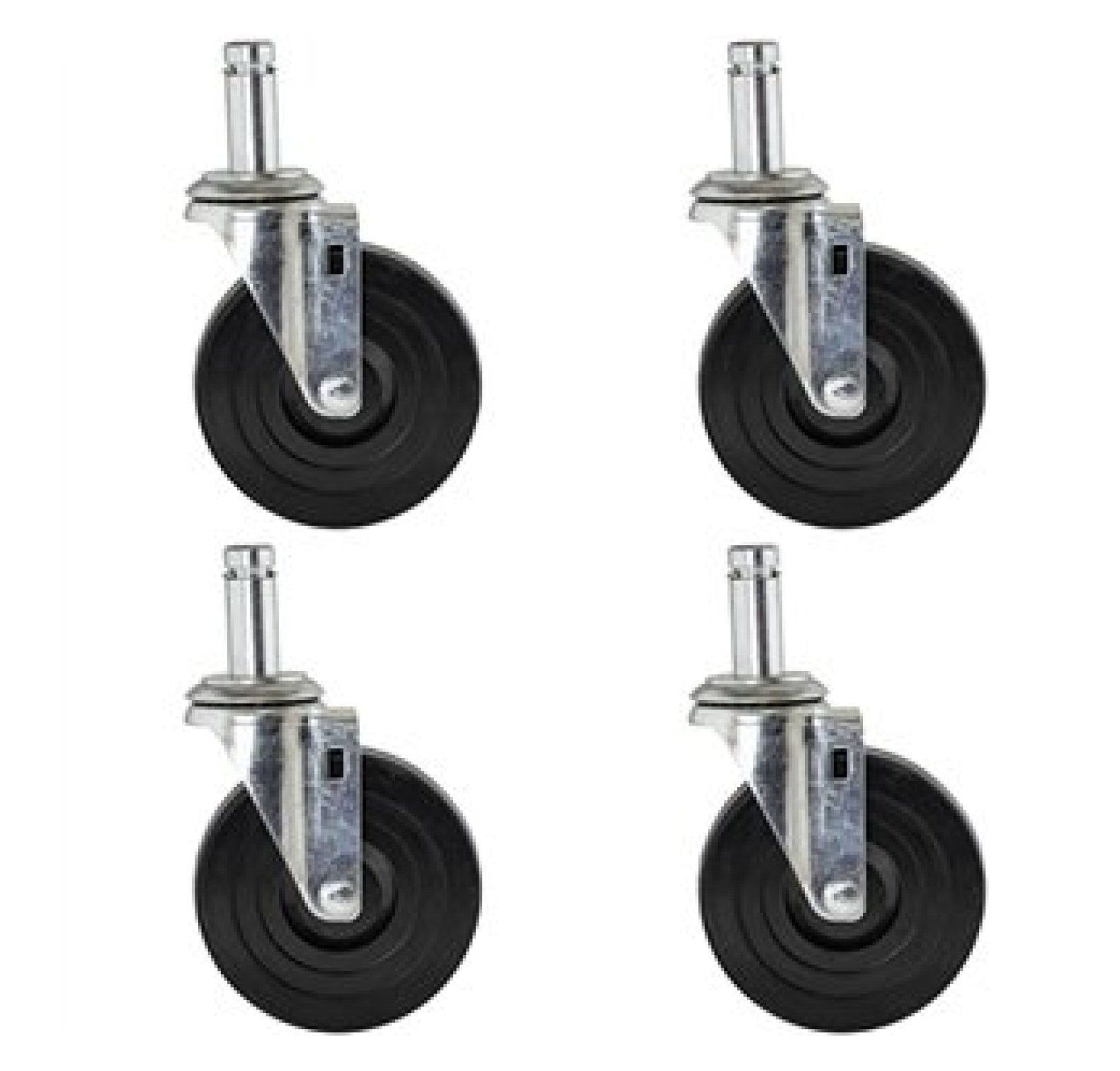 Shelving Inc. 3" Rubber Stem Casters 2 with Brakes/2 Without Brakes ...