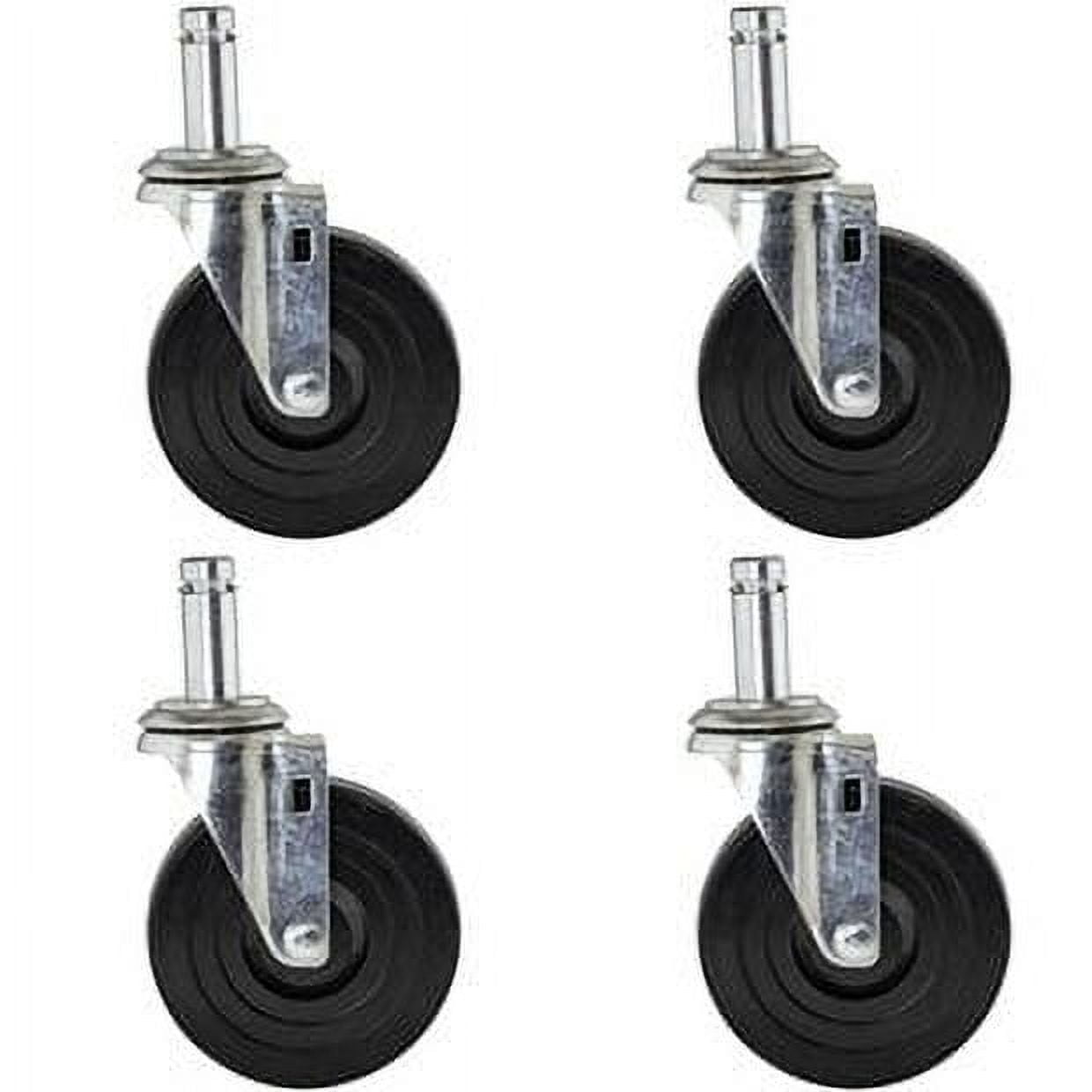 Shelving Inc. 3" Rubber Stem Casters 2 with Brakes/2 Without Brakes ...