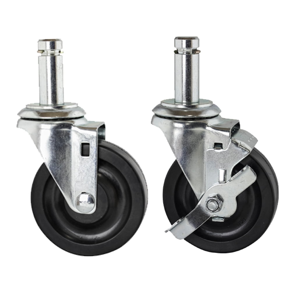 Shelving Inc. 5" Rubber Stem Casters 2 with Brakes/2 Without Brakes ...