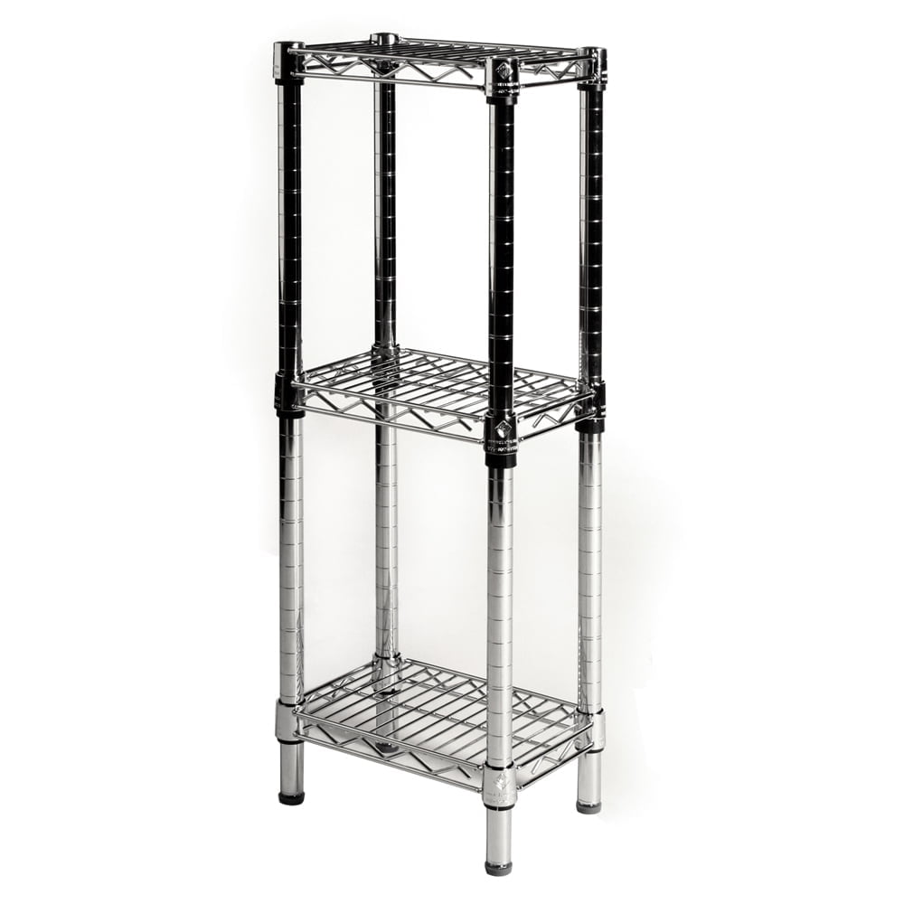 Shelving Inc. 8" d x 12" w Chrome Wire Shelving with 3 Shelves ...
