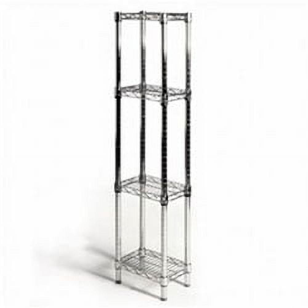 Shelving Inc. 8" d x 12" w x 54" h Chrome Wire Shelving with 4 Tier ...