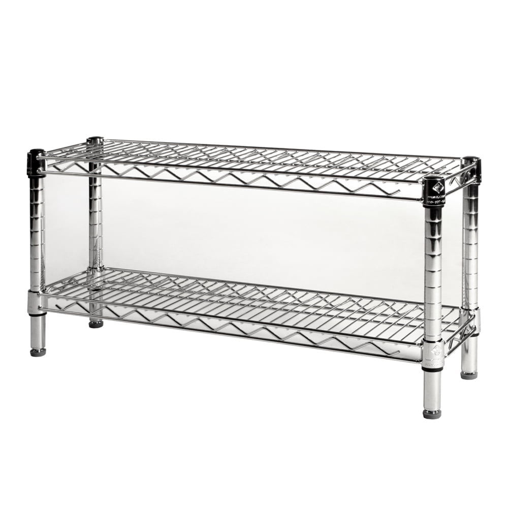 Shelving Inc. 8" d x 30" w Chrome Wire Shelving with 2 Tier Shelves ...
