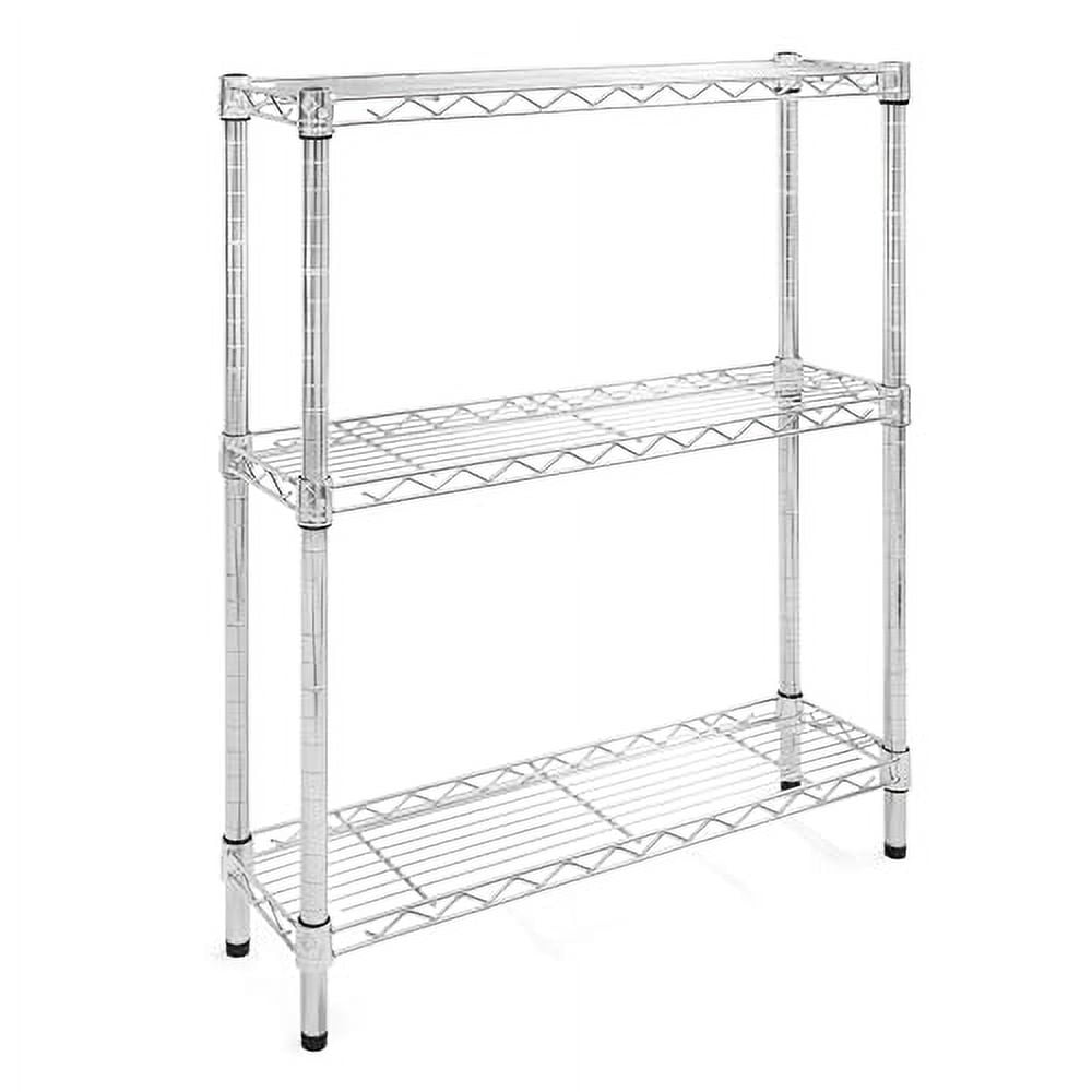 Shelving Inc. 8" d x 30" w Chrome Wire Shelving with 3 Tier Shelves ...