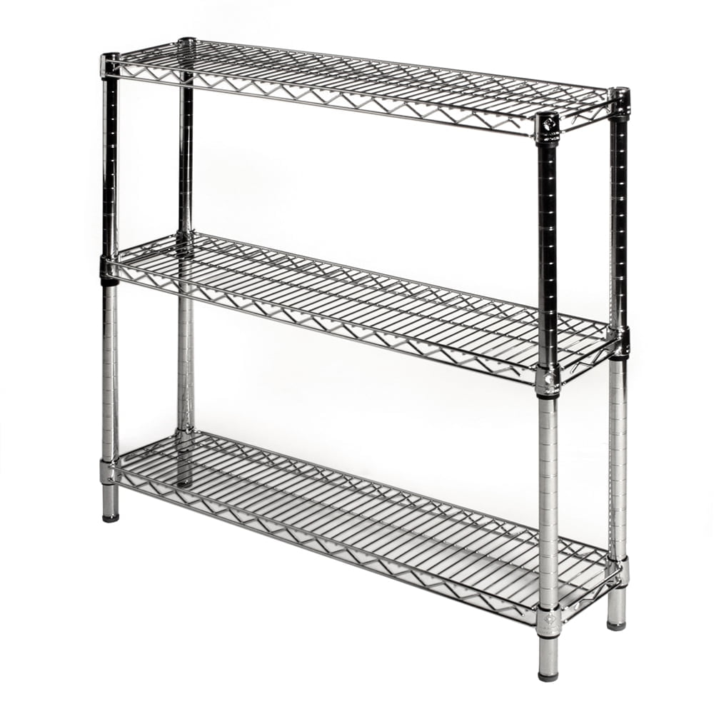 "Shelving Inc. 8""d x 36""w 3-Tier Heavy Duty Chrome Wire Shelf Rack ...