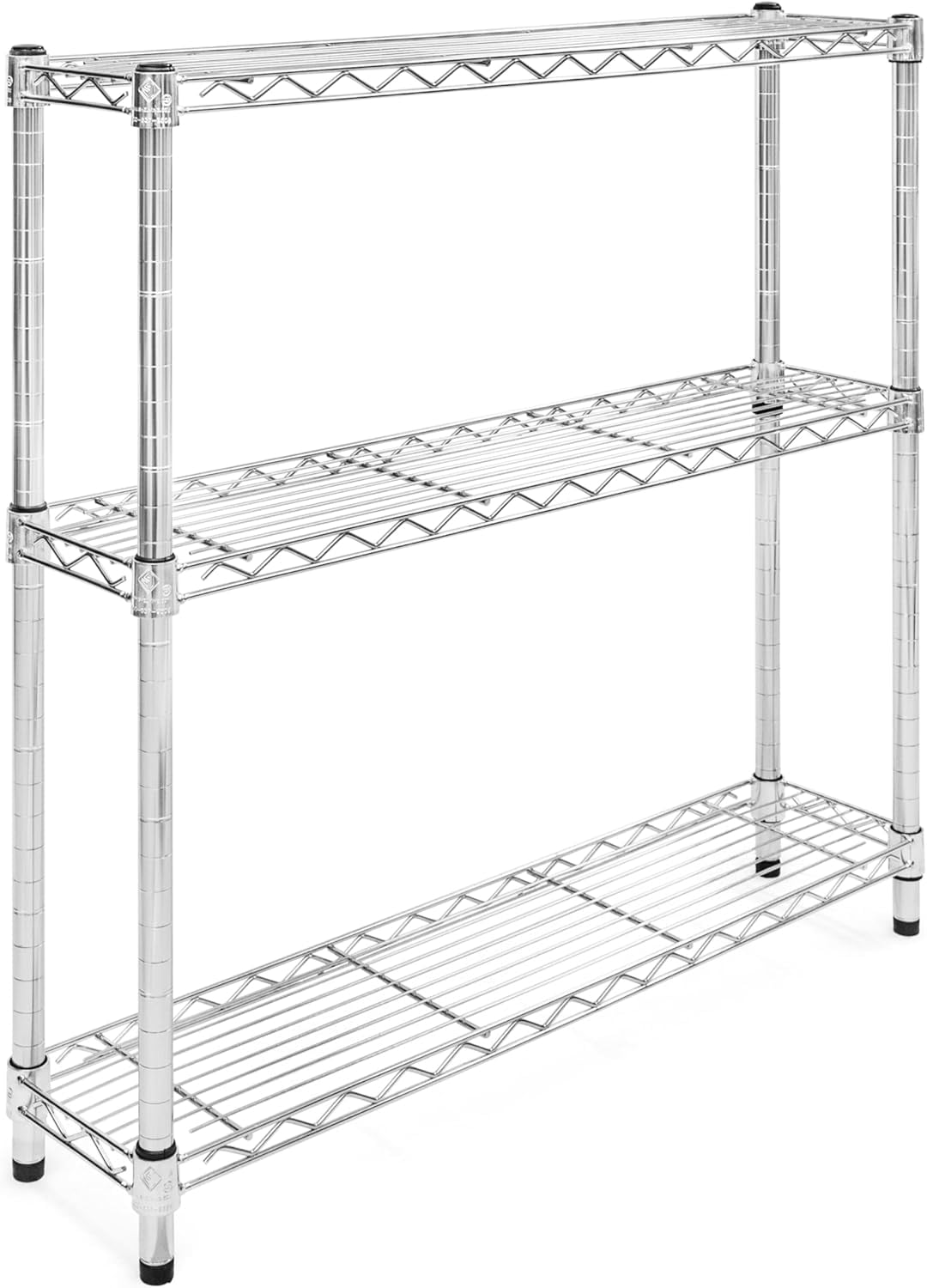 Shelving Inc. 8" d x 36" w Chrome Wire Shelving with 3 Tier Shelves ...
