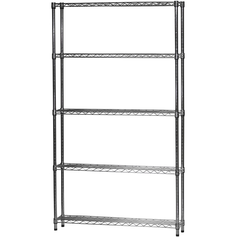 Shelving Inc. 8" d x 42" w x 72" h Chrome Wire Shelving with 5 Tier ...
