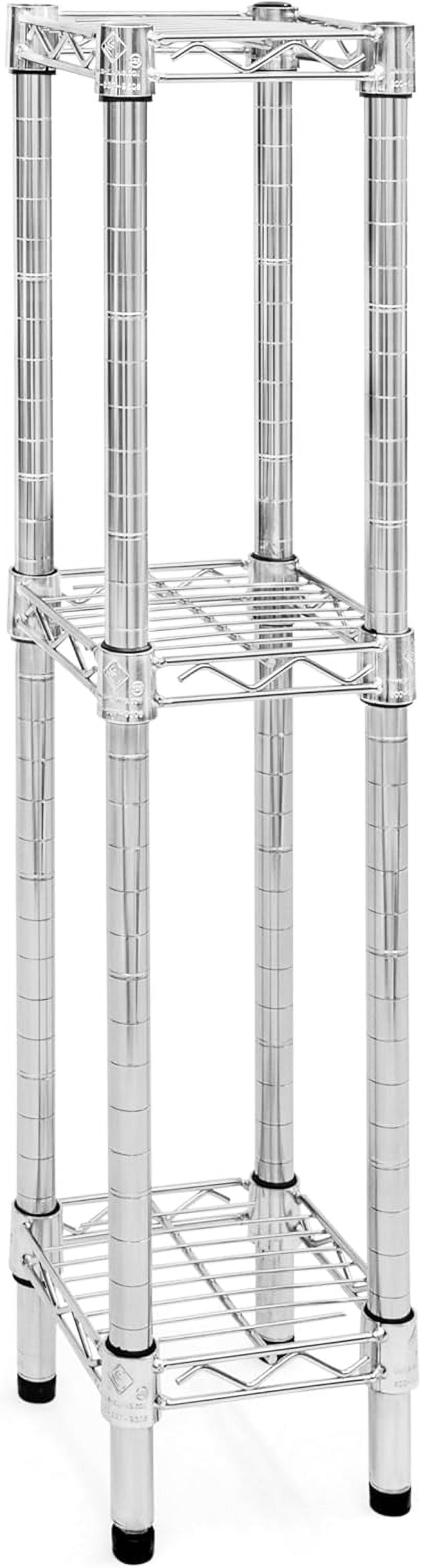 Shelving Inc. 8" d x 8" w Chrome Wire Shelving with 3 Tier Shelves ...