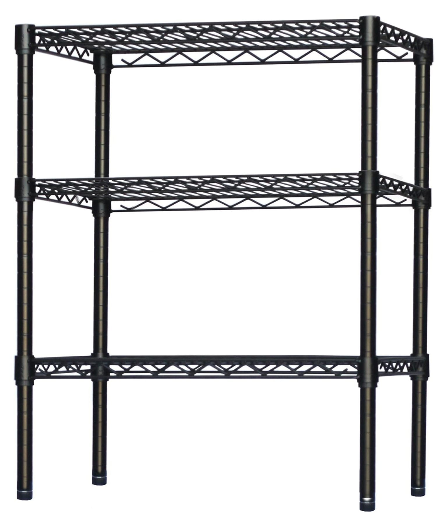 Shelving Inc. 8" d x 8" w x 34" h Black Wire Shelving with 3 Tier ...