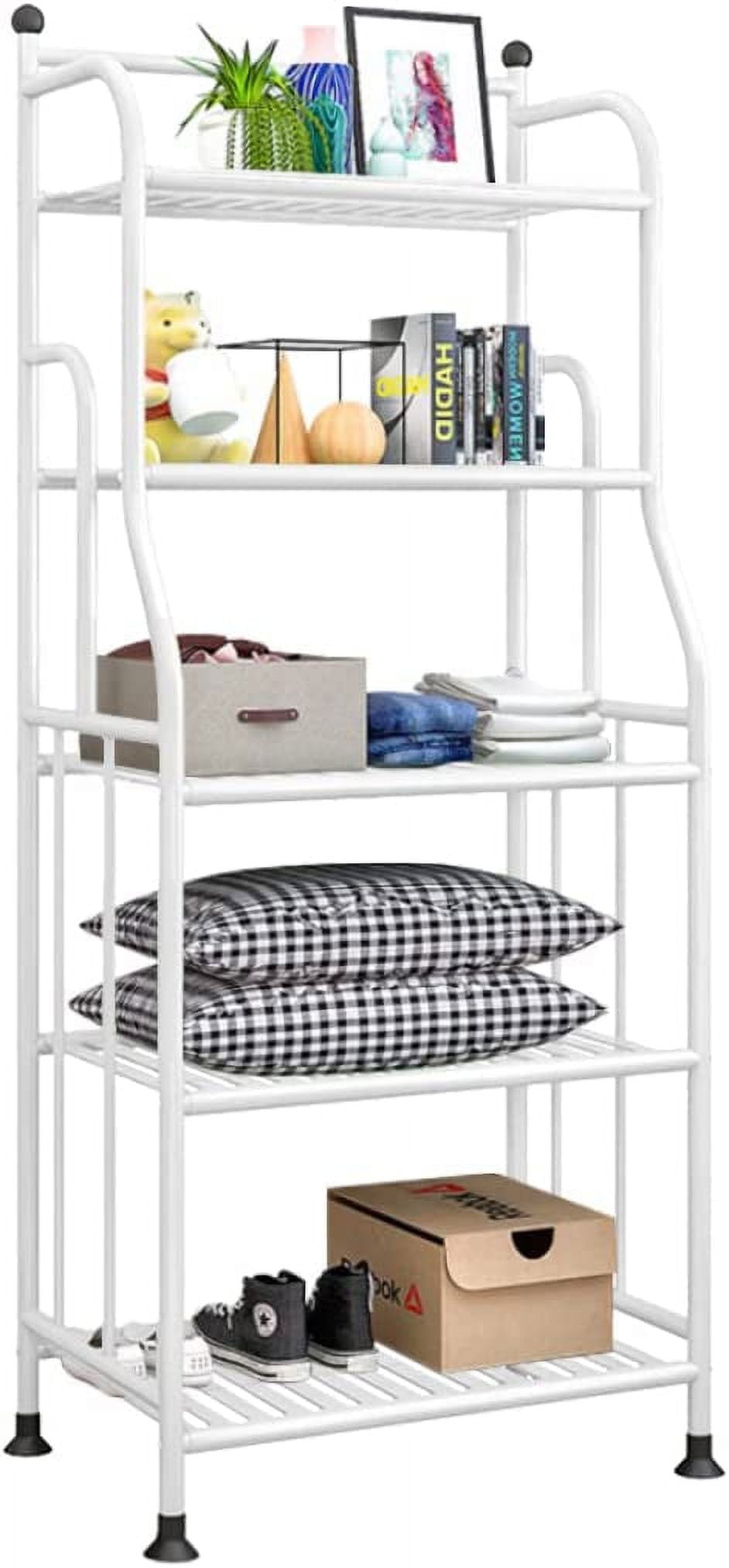 Shelving Unit Bakers Rack Metal Storage Shelves Laundry Shelf Organizer ...