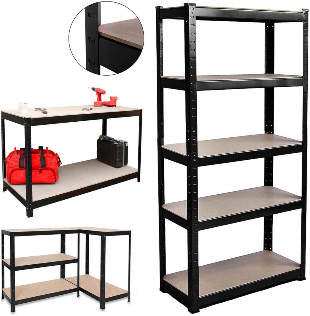 Shelving Unit for Garage and Sheds 5 Tier Metal Racking Shelf Unit ...