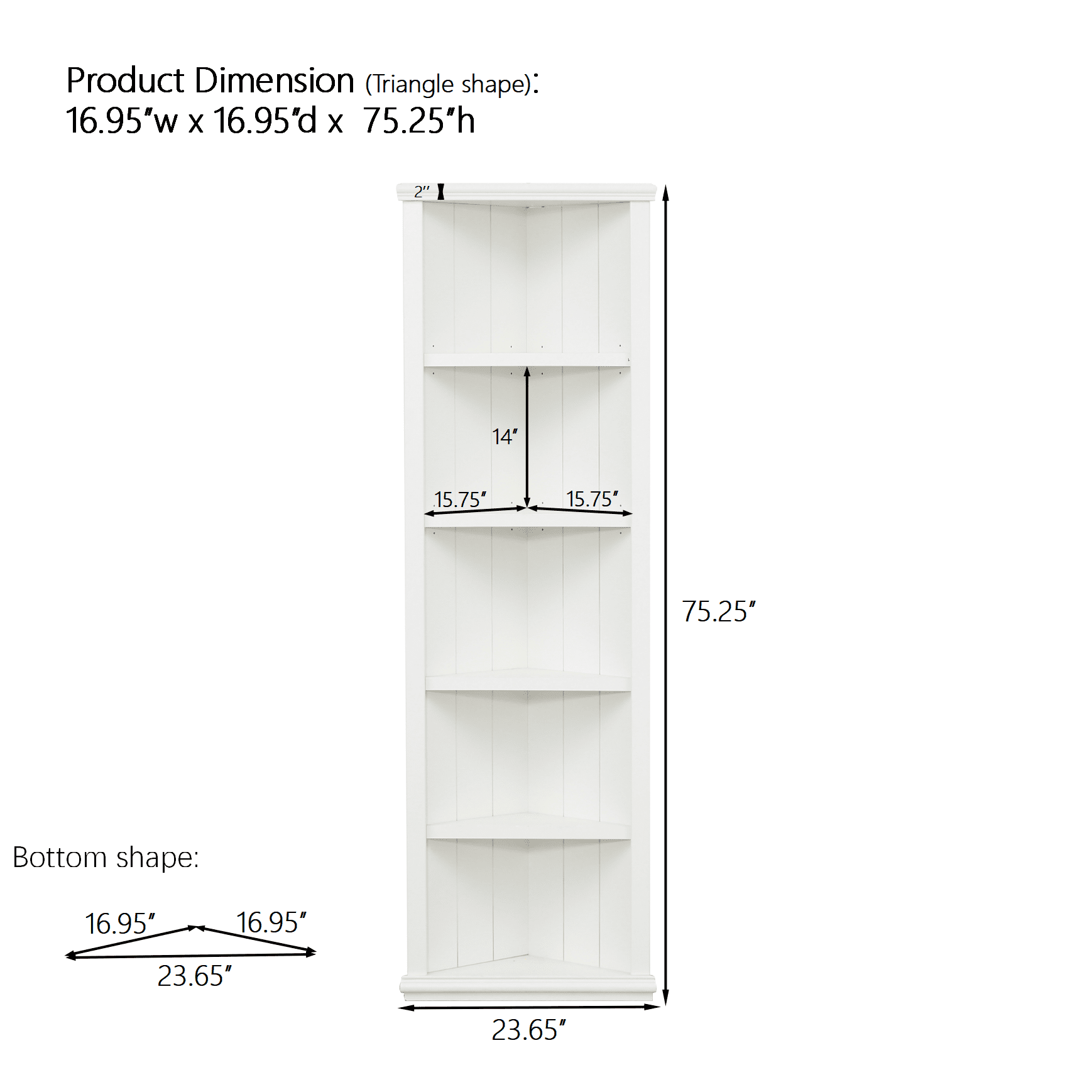 Shelving Units, 2x 75.25'' Tall Triangle Sided Bookshelves, Set of Two ...