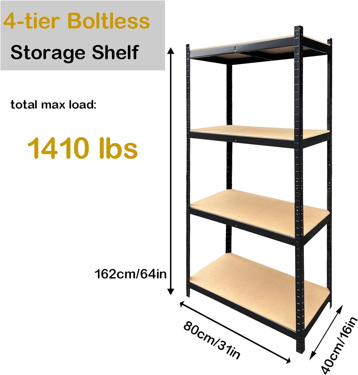 Shelving Units,5 Tier Garage Shelf Unit Metal Shelves Storage Boltless ...