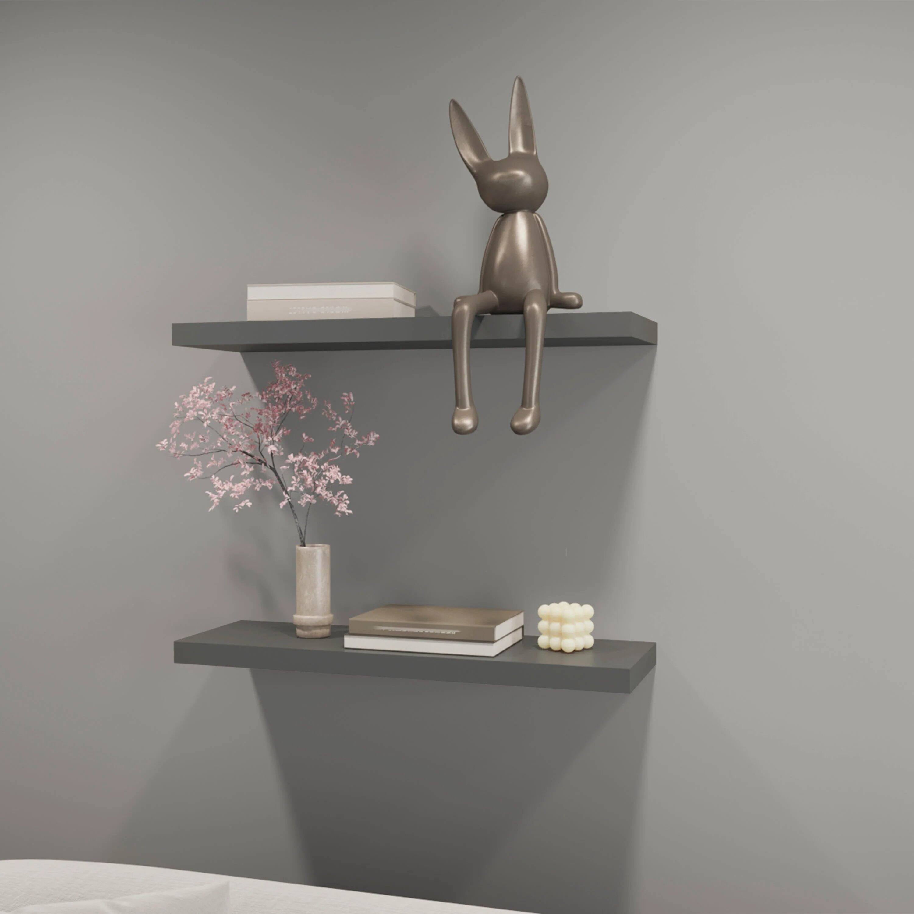 Shelving Units, Matt Grey Floating Shelf, Grey Display Shelves,Particle ...