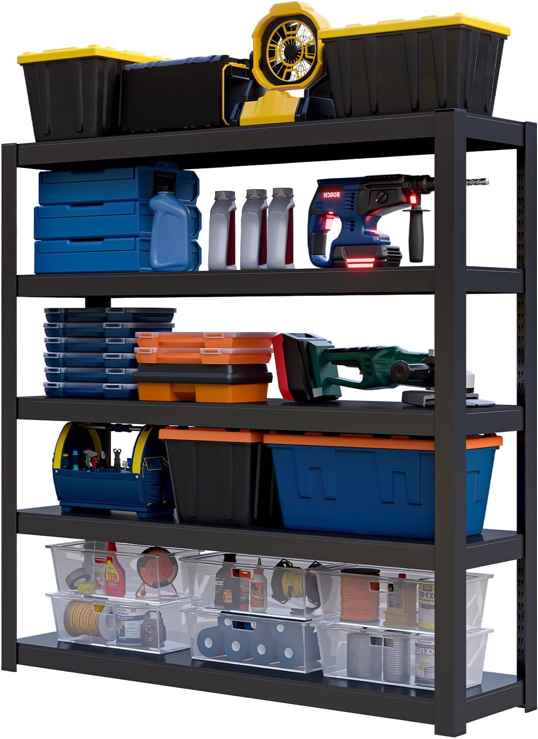 Shelving Units and Storage, 3000LBS Garage Storage Shelves, 5 Tier ...