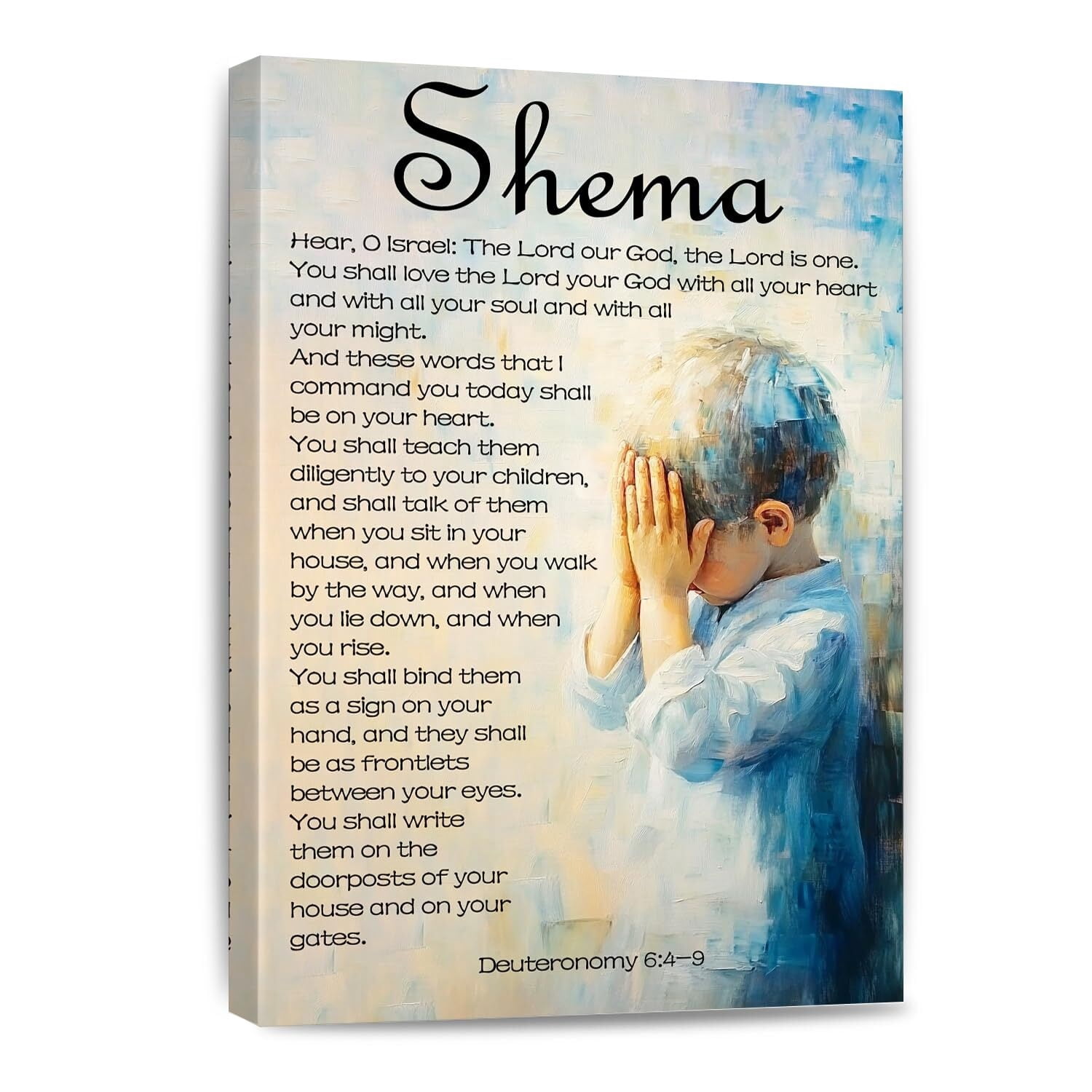 Shema Canvas Wall Art Deuteronomy 6:4-9 Print Christian Positive ...