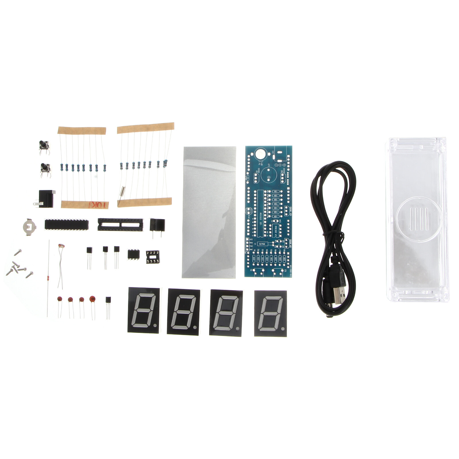 Shen DIY LED Digital Clock Learning Board for Beginners Green - Walmart.com