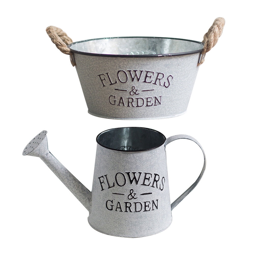 Shen Vintage Metal Flower Bucket Vases Wedding Table Centerpiece ...