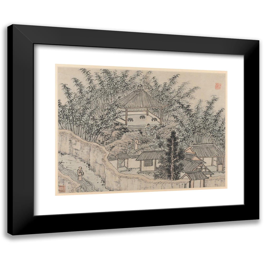 Shen Zhou 18x15 Black Modern Framed Museum Art Print Titled - Bamboo ...