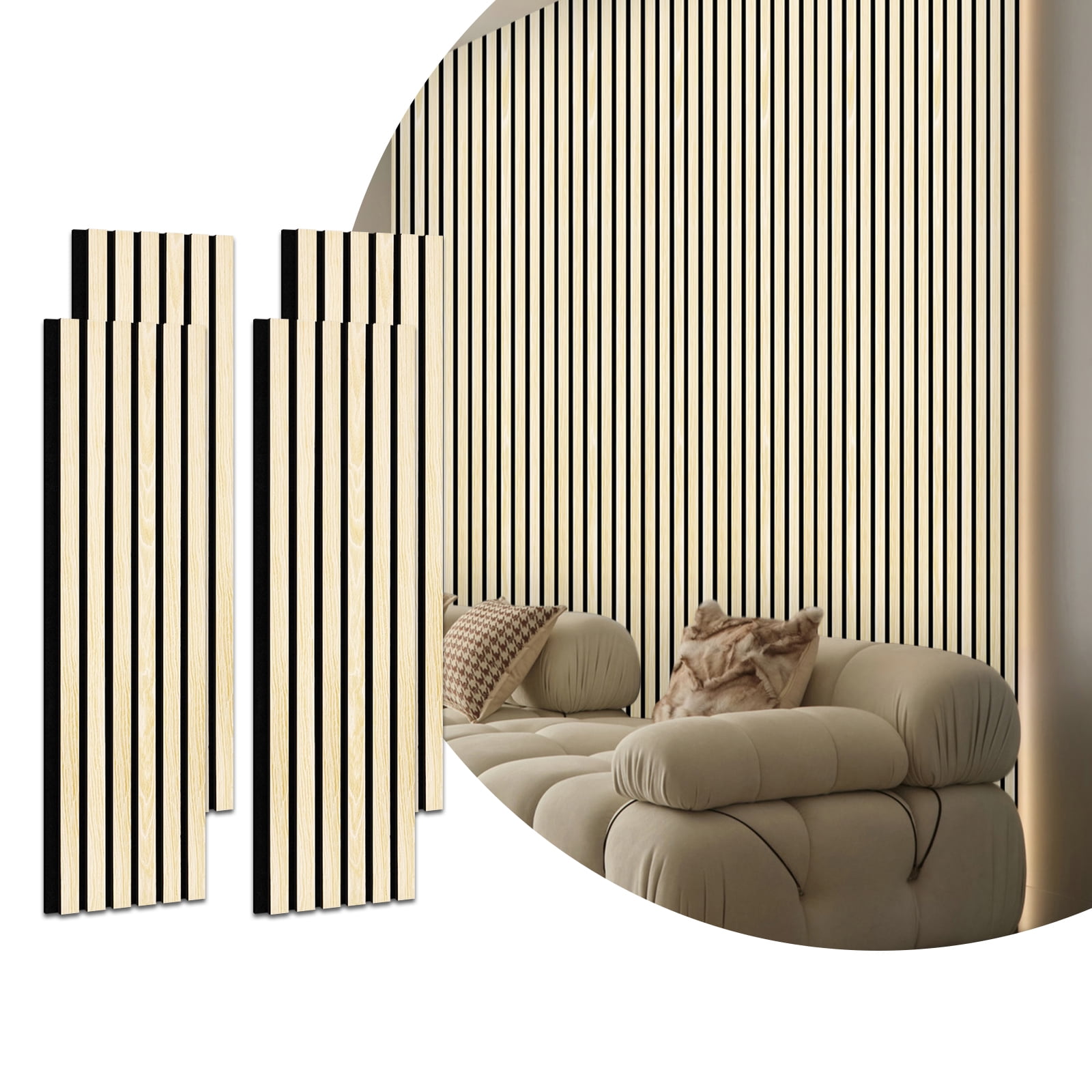 Shencaiou 4-Piece Premium Wood Soundproofing Panel with Wood Finish ...