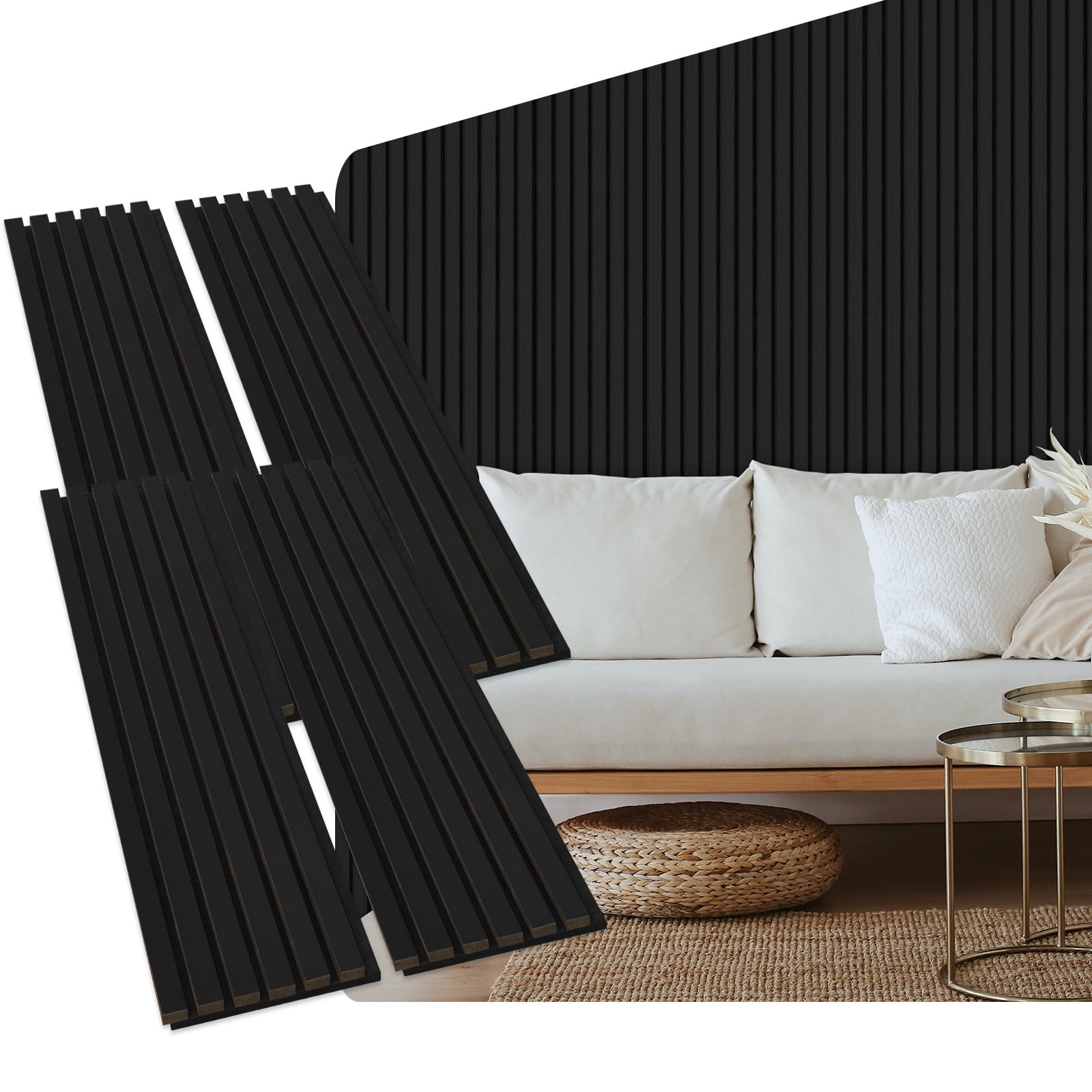 Shencaiou 4 packages of 3D Fluted Wood Soundproofing Panels, Wall and ...