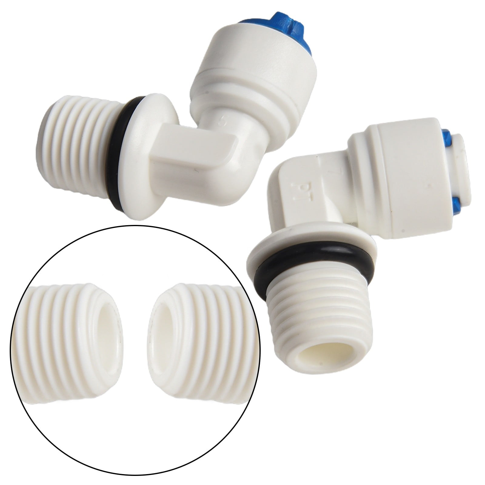Sheng Yi 2X 1/4" Push Fit Tube x 12mm Thread Elbow Quick Connect for ...