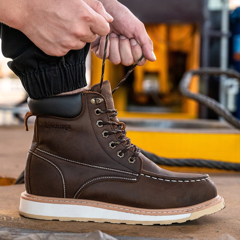 ShengGu-Four Seasons Pure Cowhide Men's Steel Toe Work Boots Safety ...