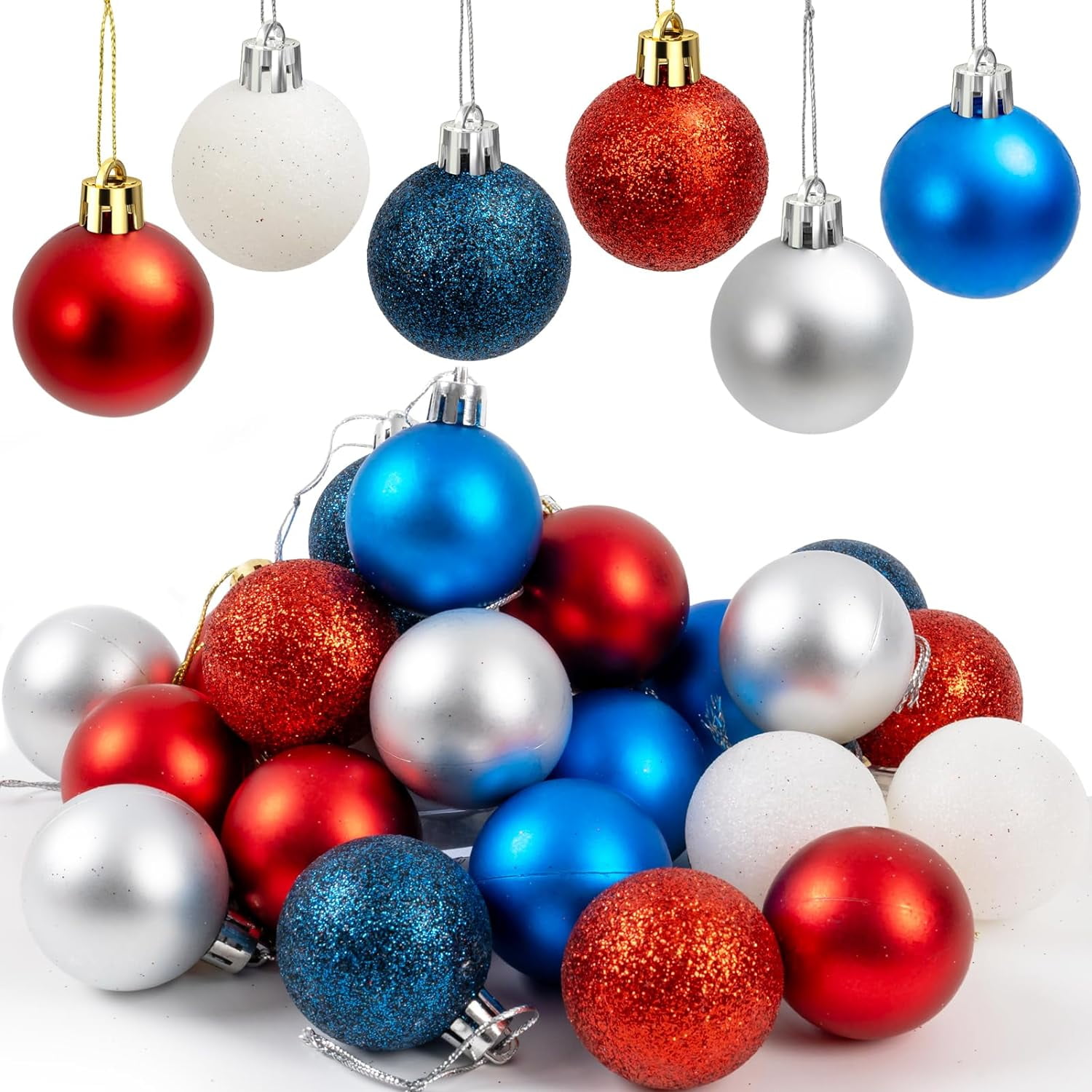 ShengRui 24pcs 4th of July Star Ornaments for Tree - Independence Day ...