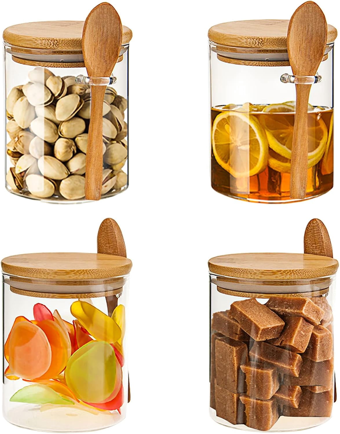 ShengRui 8-Pack Glass Food Storage Jar 8 oz, Sealed Borosilicate Glass ...