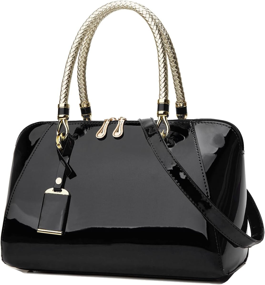 ShengRui Glossy Women Handbag Patent Leather Large Size Top-Handle Bag ...