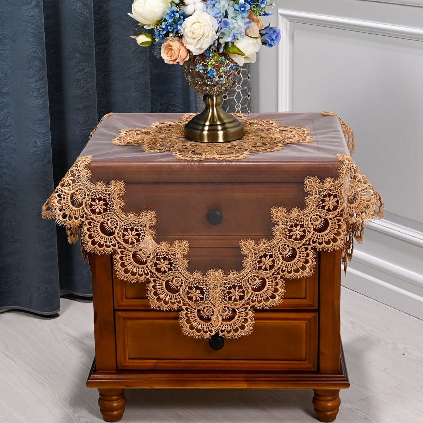 ShengRui Lace Bedside Table Covering The American Coffee Table Cloth ...