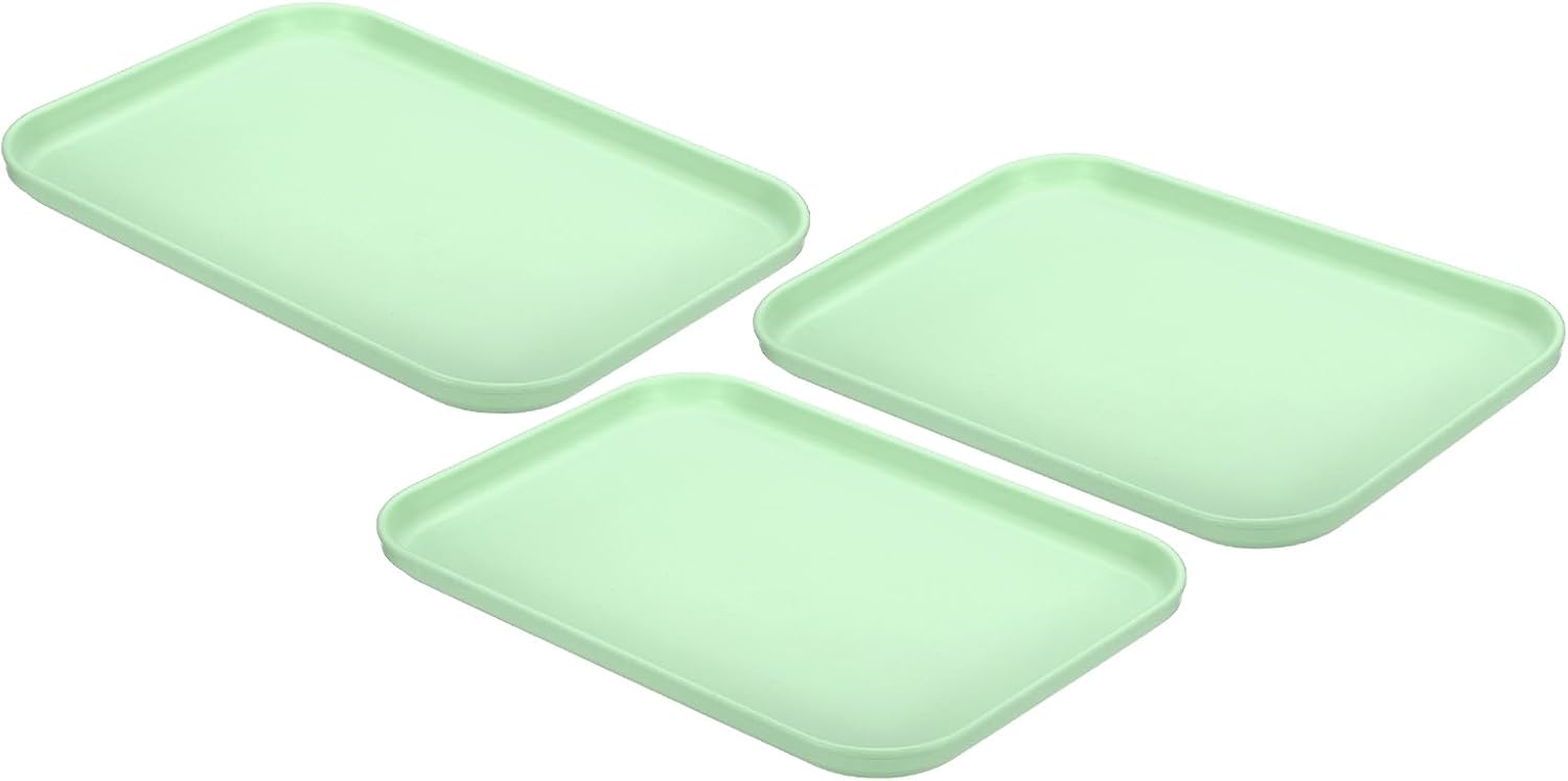 ShengRui Plastic Fast Food Serving Tray, 3 Pcs 9.8" x 6.7" Reusable ...