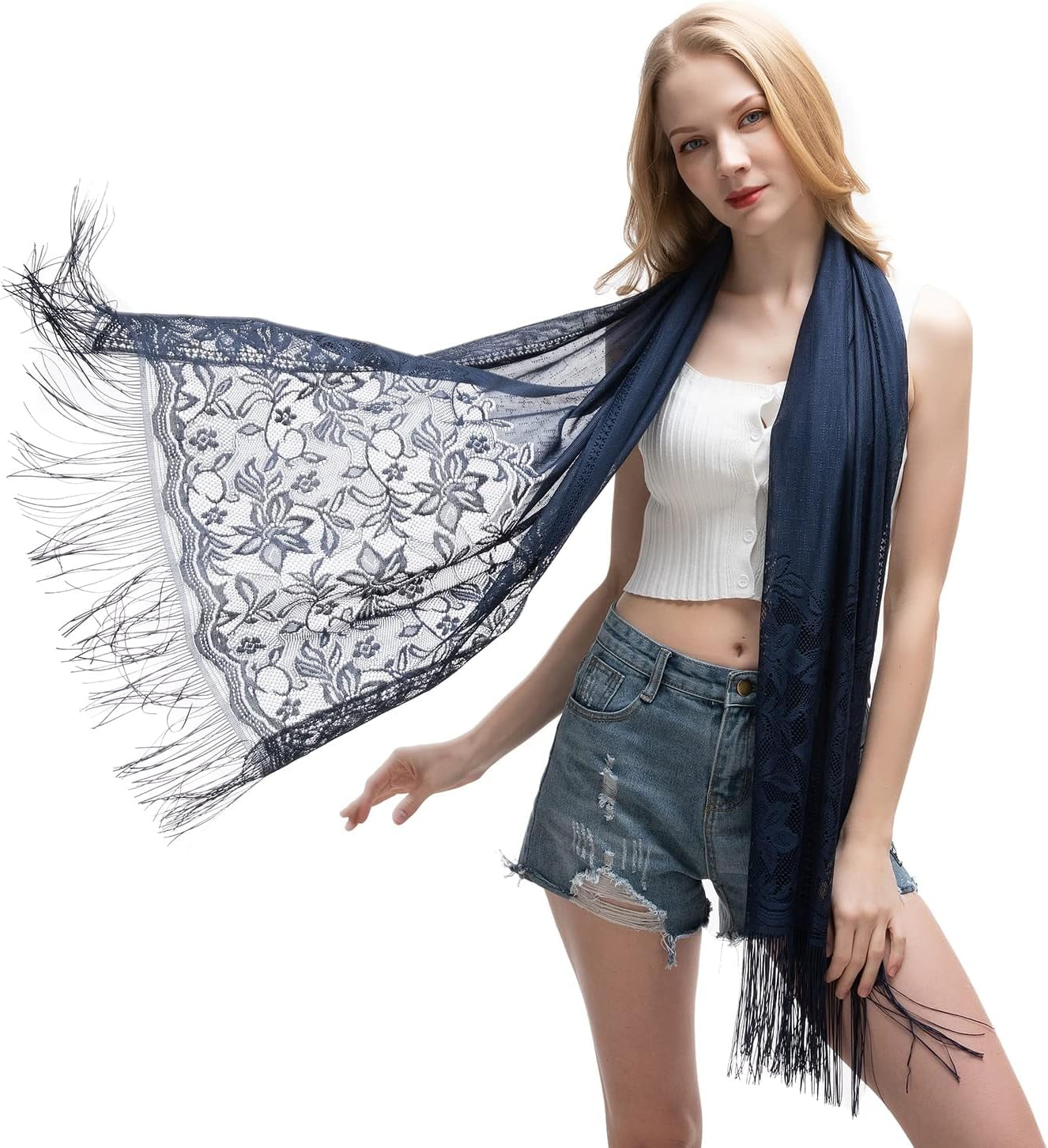 ShengRui Shawls and Wraps for Evening Dresses Scarfs for Women Pashmina Wedding Formal Shawl ...