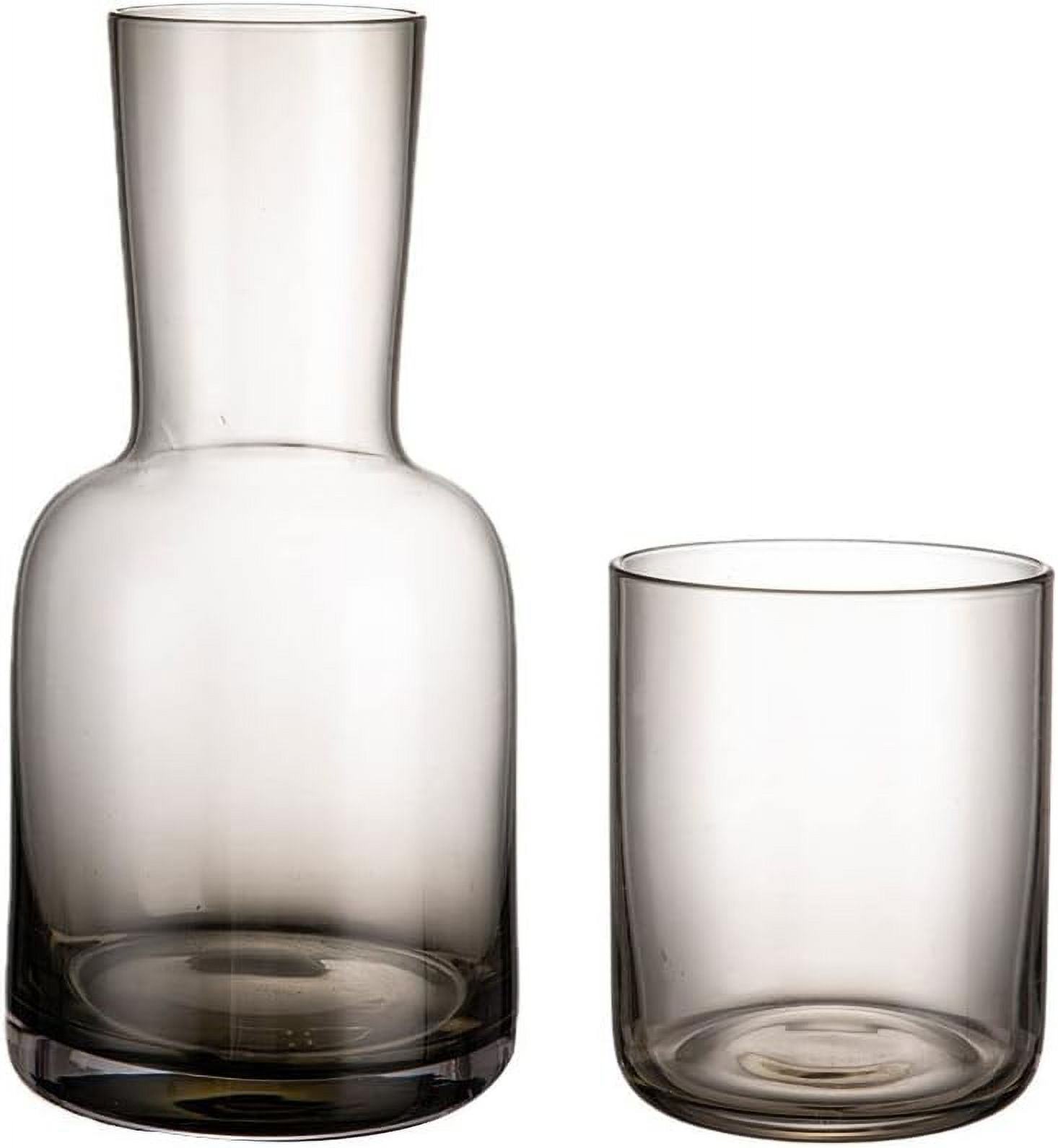 ShengRui Simple Clear Glass Bedside Night Water Carafe Tumbler Set ...