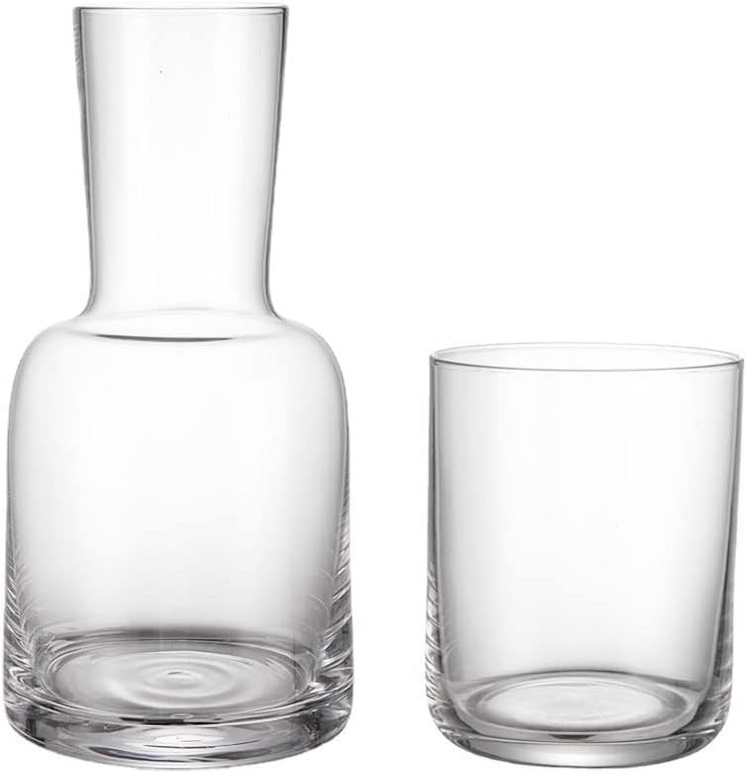 ShengRui Simple Clear Glass Bedside Night Water Carafe Tumbler Set ...