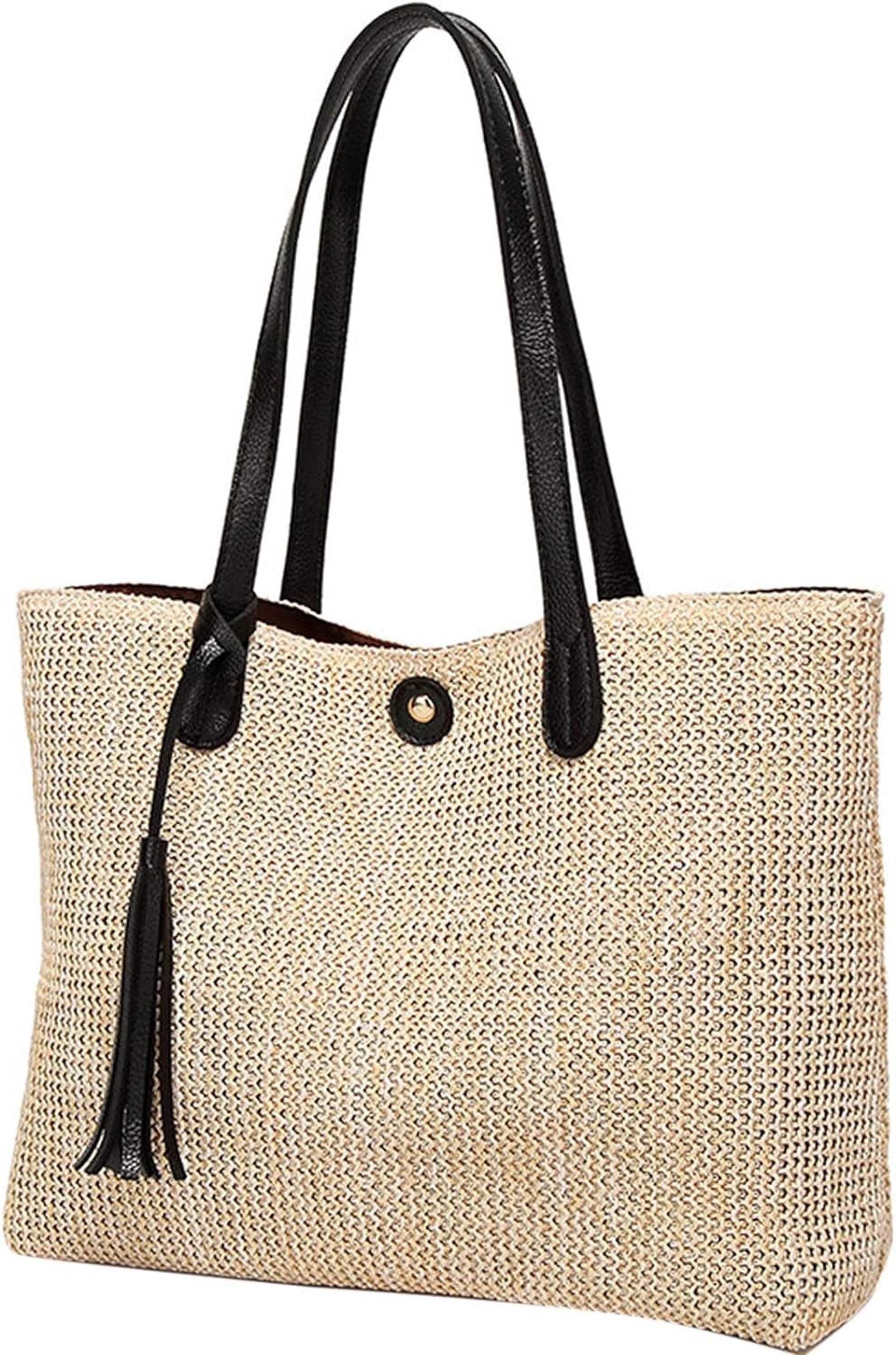 ShengRui Straw Handbags Women's Summer Beach Straw Bucket Tote Bag ...