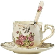 Lynns Paradise Marguerite Floral Set of 12 Cup & Saucer Set, Service ...