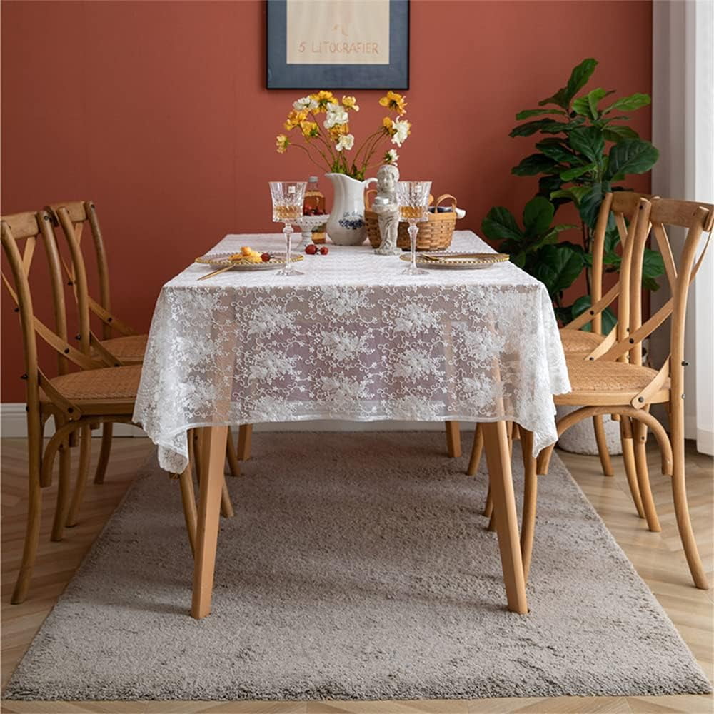 ShengRui White Crochet Lace Doilies Doily Tablecloths Polyester Vintage ...