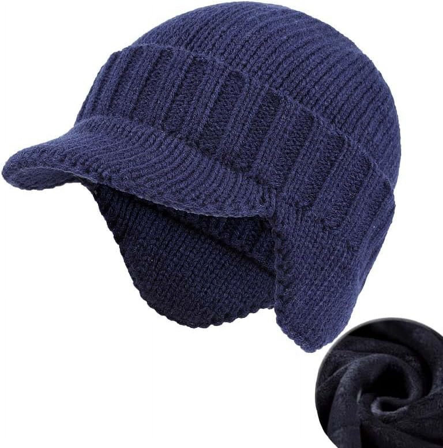 ShengRui Winter Hats for Men Women Casual Knitted Baseball Cap with Ear ...