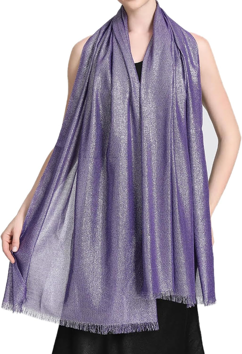 ShengRui Women's Extra Large Wedding Evening Shawl Wrap Glitter Sparkle ...