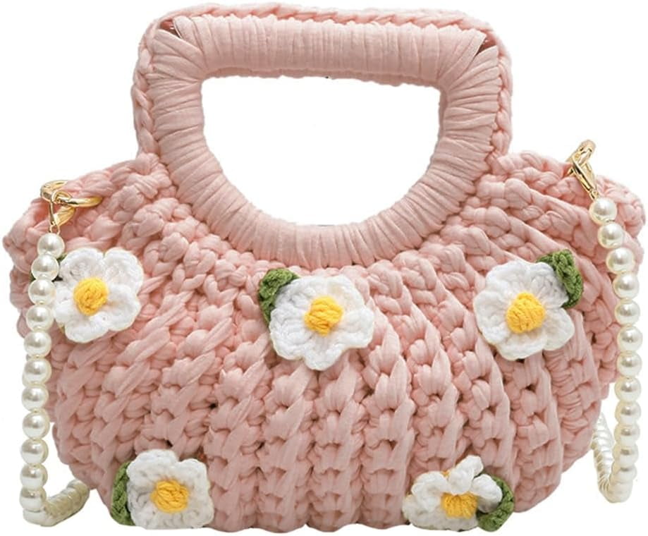 ShengRui Women's Handmade Purses Tote Bag Cotton Thread Crochet ...