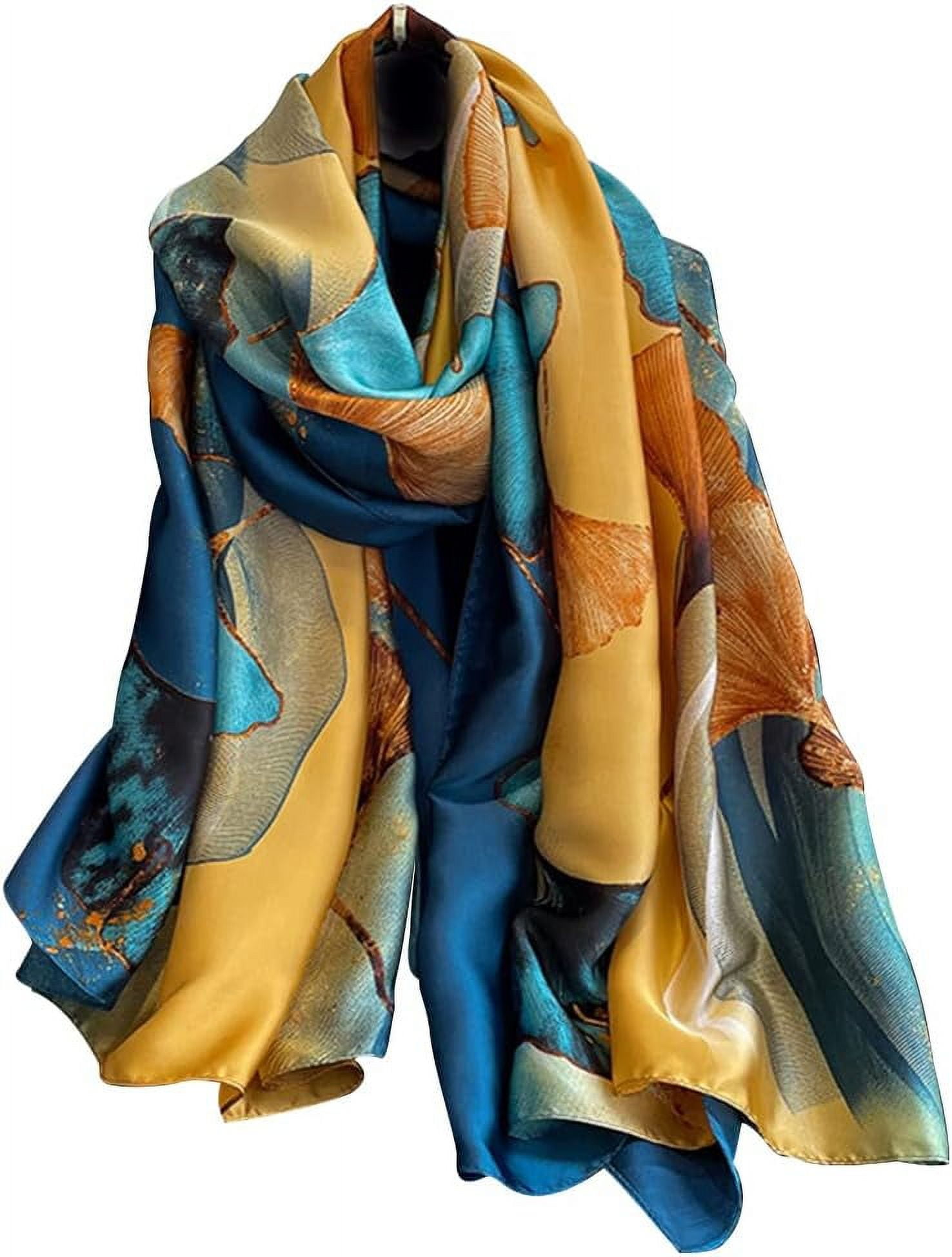 ShengRui Womens Large Mulberry Silk Scarf Long Satin Scarf Fashion Designer Scarf Lightweight ...