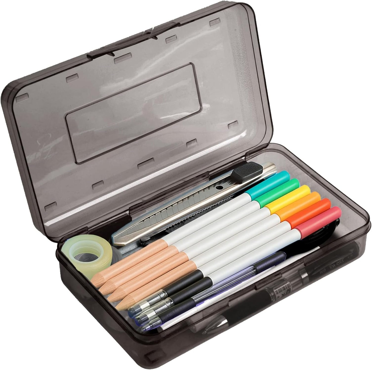 ShengVisions Crystal Clear Pink Pencil Box – Heavy-Duty Plastic ...