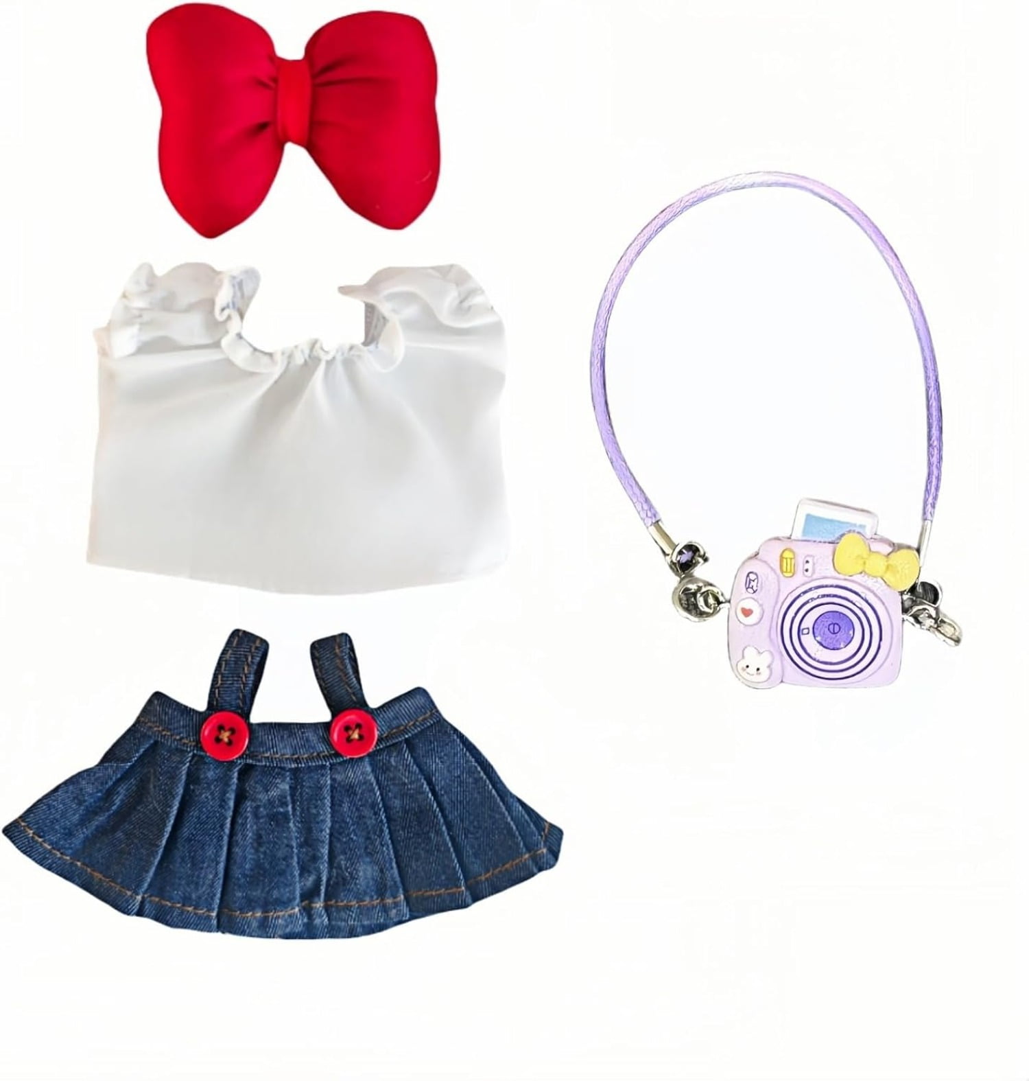 ShengVisions Miniature Doll Clothes – Adorable Denim Skirt Set with Top ...