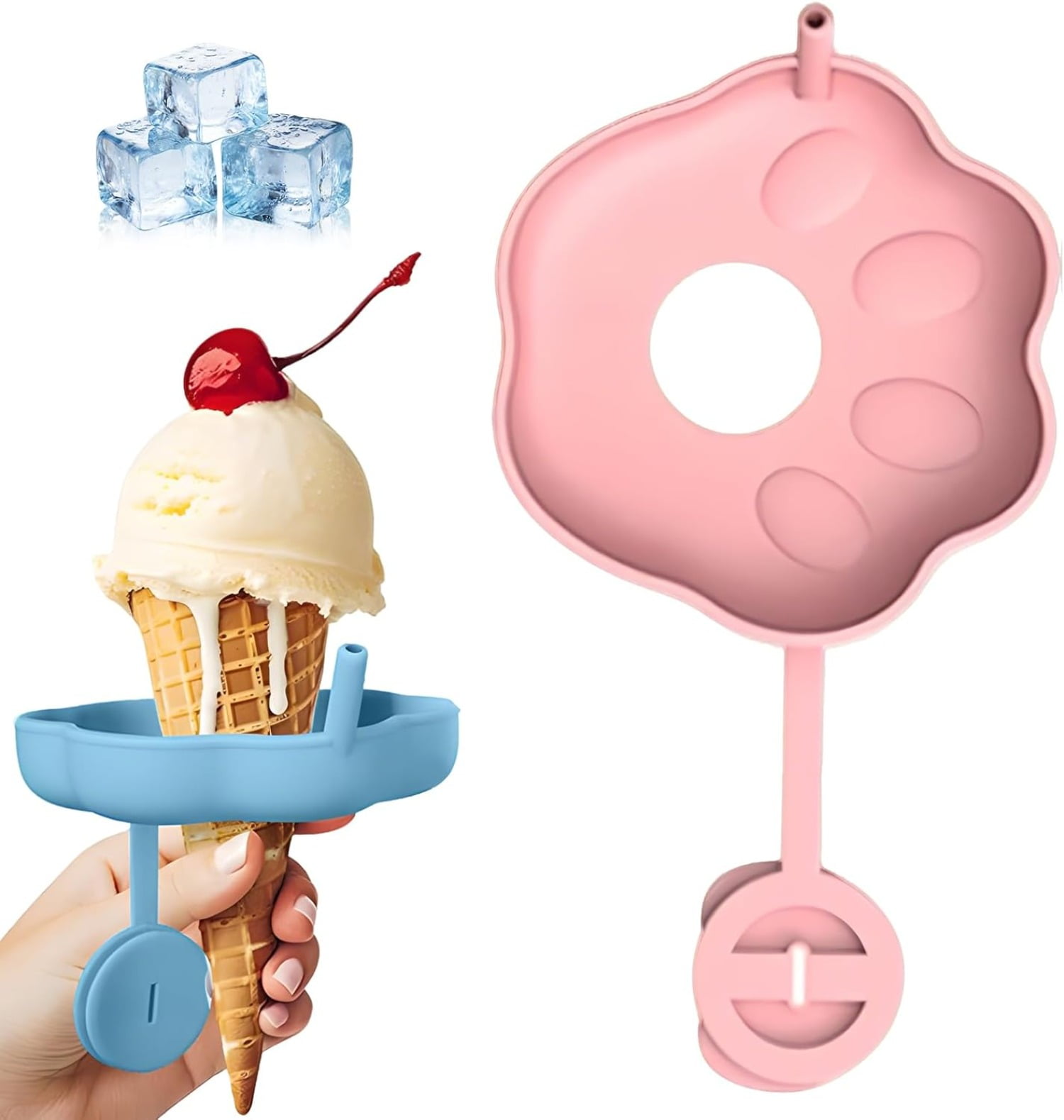 ShengVisions Silicone Ice Cream Cone Holder - No-Mess, Anti-Freeze ...