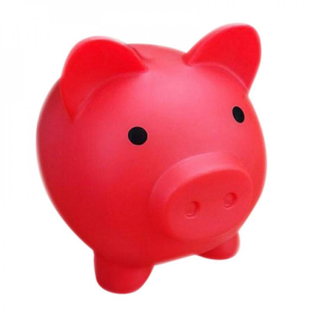 Shengshi Cute Piggy Bank Cute Plastic Pig Money Bank Adults Unbreakable ...