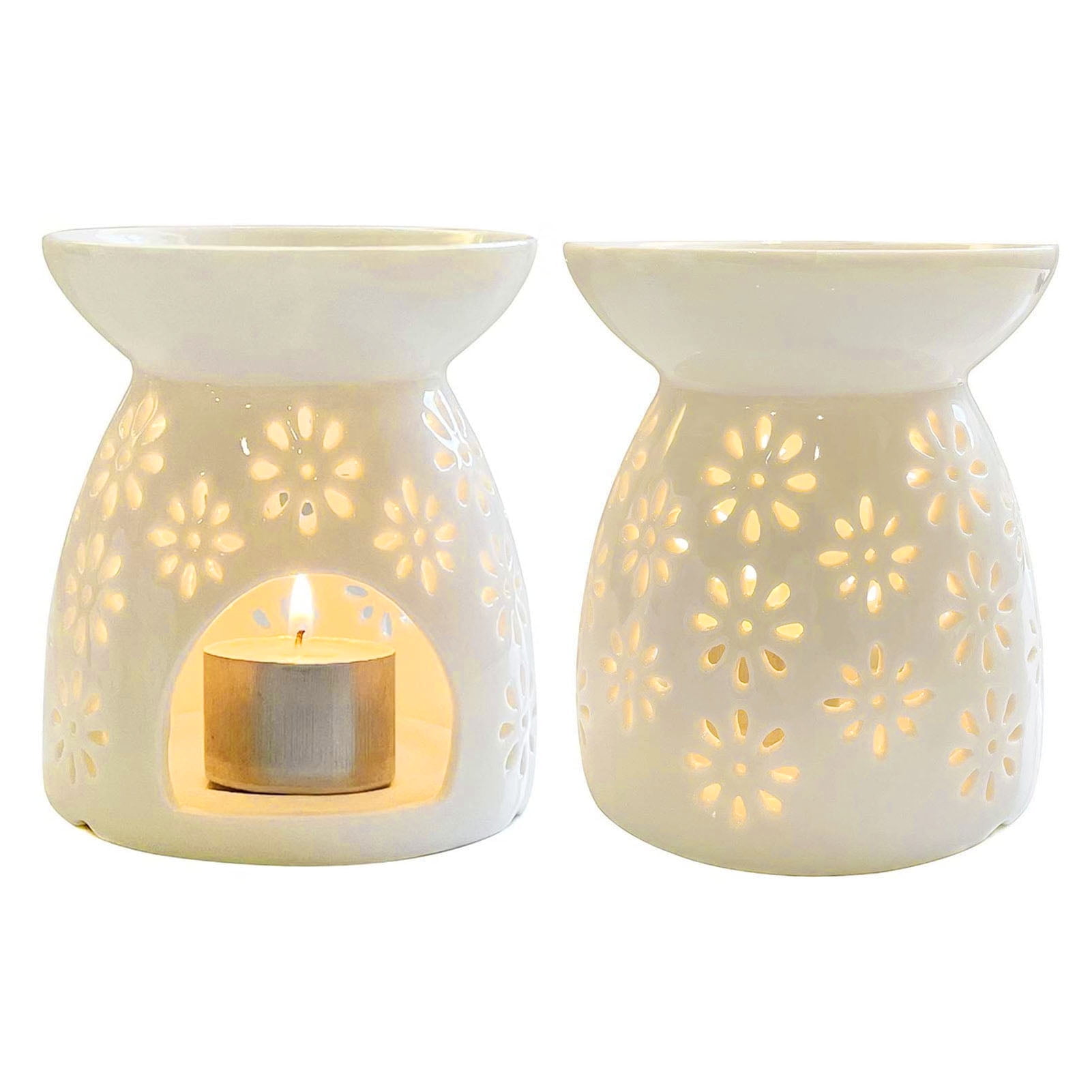Shenguan Ceramic Tealight Candle Holders Oil Burner Set of 2,Essential ...