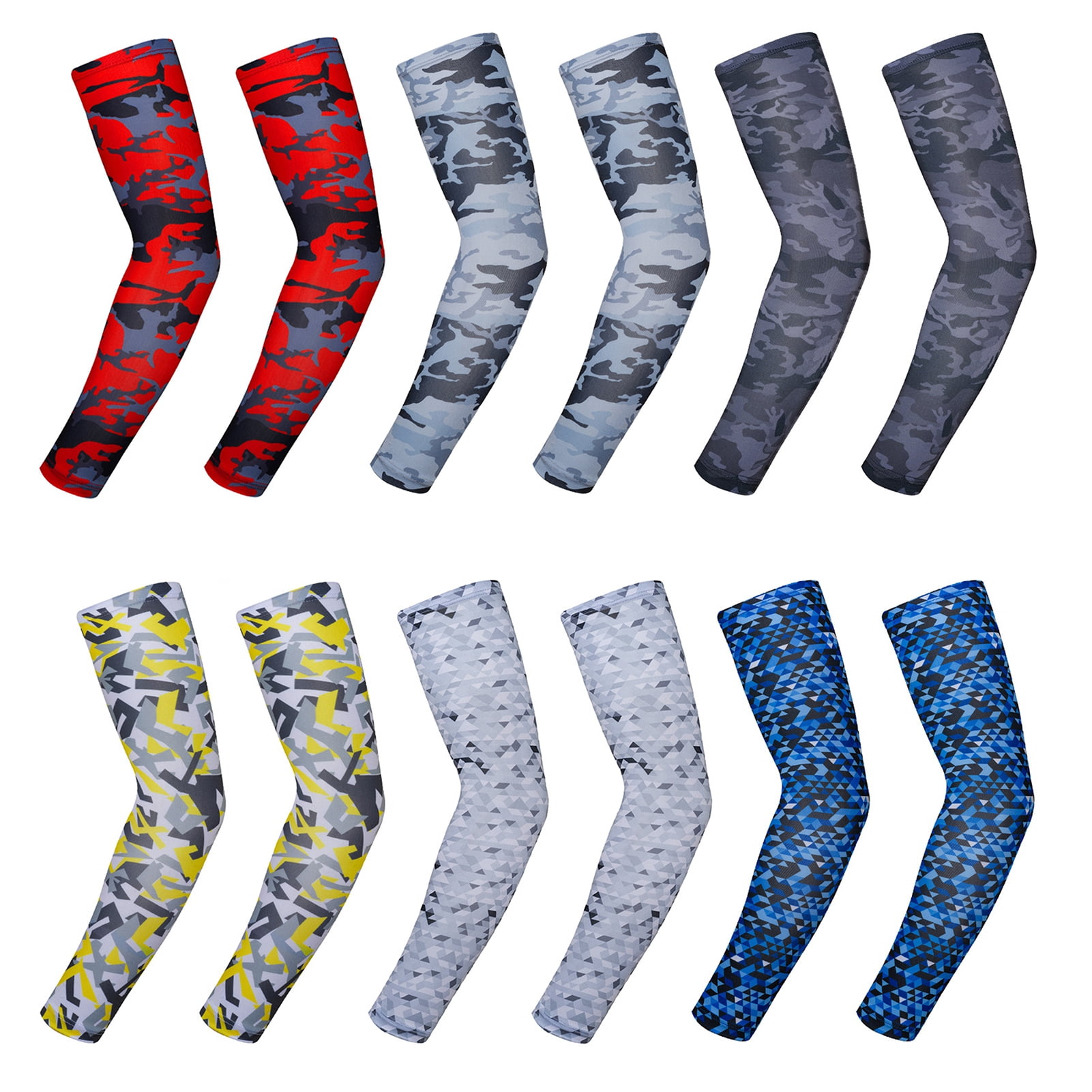 Shenmeida 1 Pair Cooling Sun Sleeves UV Camouflage Arm Sleeves Arm ...