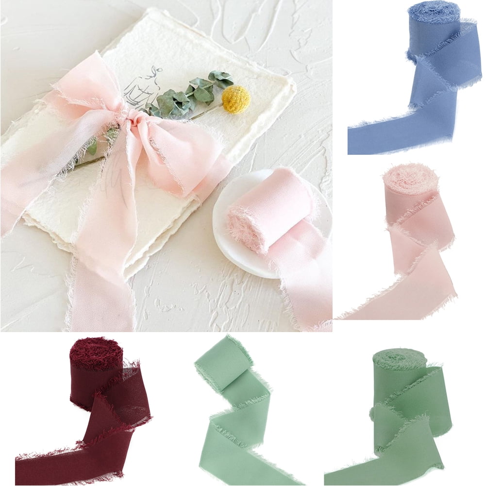 Shenmeida 1 Roll Chiffon Ribbon Silk Ribbons Set for Wedding ...