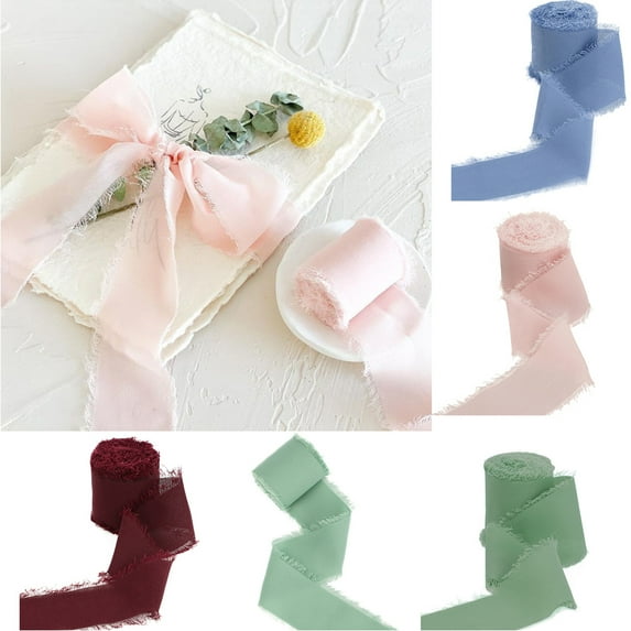 Shenmeida 1 Roll Chiffon Ribbon Silk Ribbons Set for Wedding ...
